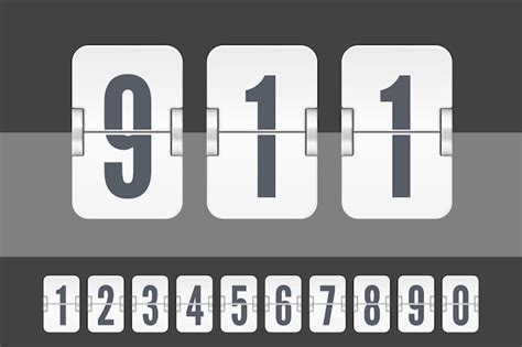 Premium Vector Set Of White Flip Score Board Numbers For Countdown Timer Or Calendar Isolated