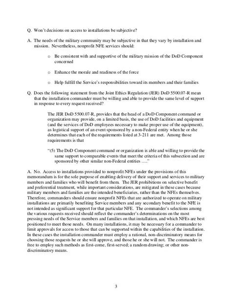 Secdef Memo Installation Access For Nonprofits