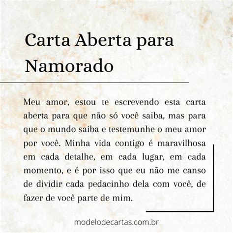 Carta Aberta Para Namorado Uma Declaração De Amor Especial Modelos