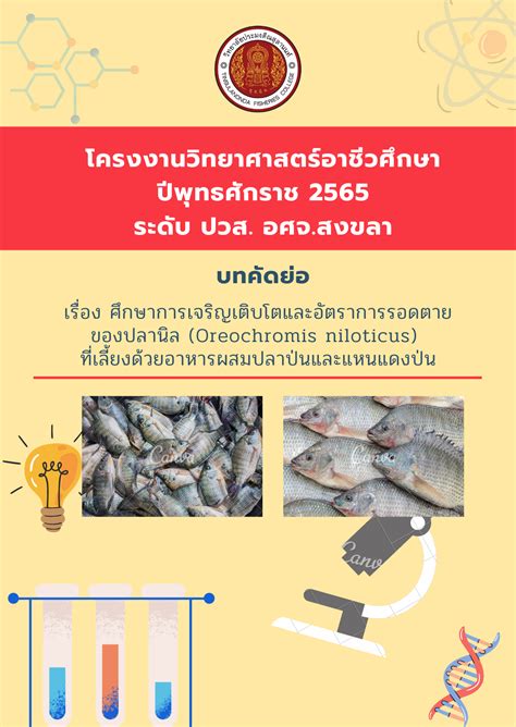 โครงงานวิทยาศาสตร์อาชีวศึกษา ปีพุทธศักราช 2565 ระดับ ปวส อศจ สงขลา