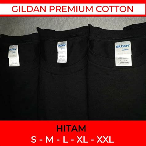 Jual Kaos Polos Gildan Premium Cotton Hitam Tebal Harga Murah L Shopee Indonesia