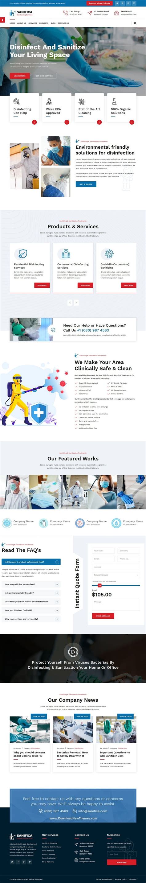 Sanifica Sanitizing And Disinfection Services Html Template Html