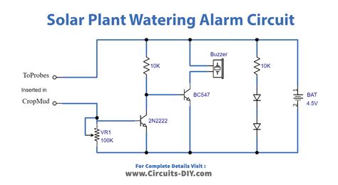 Simple Solar Plant Watering Alarm Circuit