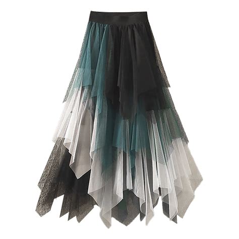 Lroxiy Womens Tulle Skirt Ruffle Multilayer Mesh A Line Tier Tutu Prom
