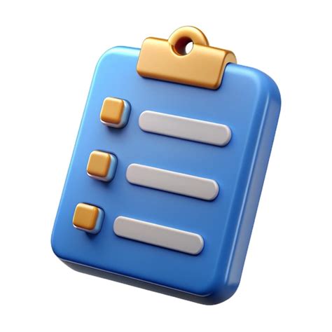 Assignment Icon Clipboard Checklist Document Symbol 3d Vector