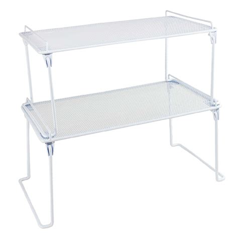 White Metal Stackable Storage Rack