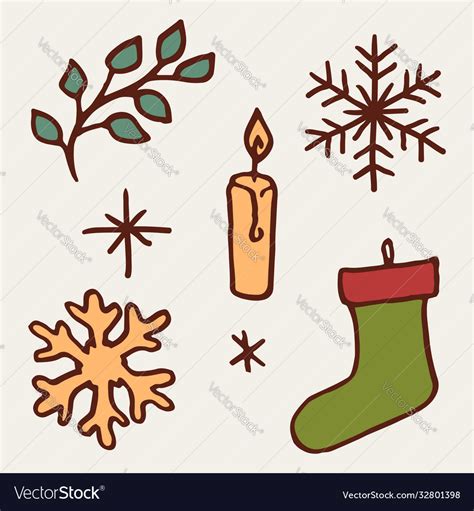 Christmas Design Elements Set Royalty Free Vector Image