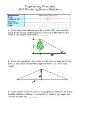 Resolving Vectors Problems Doc Engineering Principles Resolving Vectors Problems