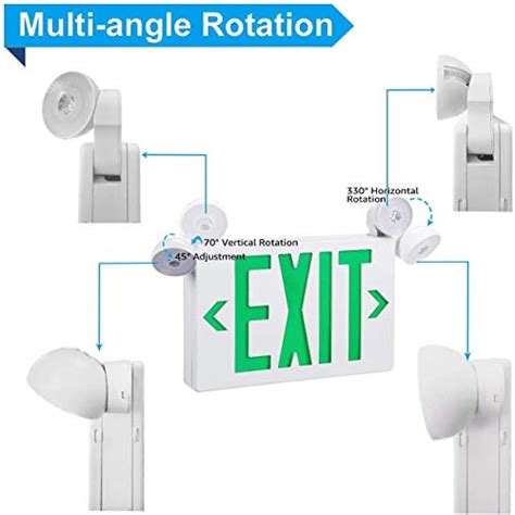 EXITLUX 1 PACK Green LED Emergency Lights With Battery Backup Exit Signs US Standard UL 924