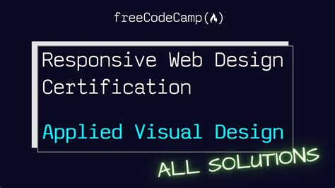 🔴 applied visual design all solutions part 1 2 freecodecamp youtube