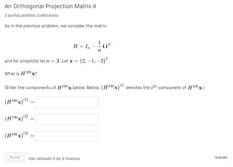 An Orthogonal Projection Matrix Ii 3 Puntos Studyx