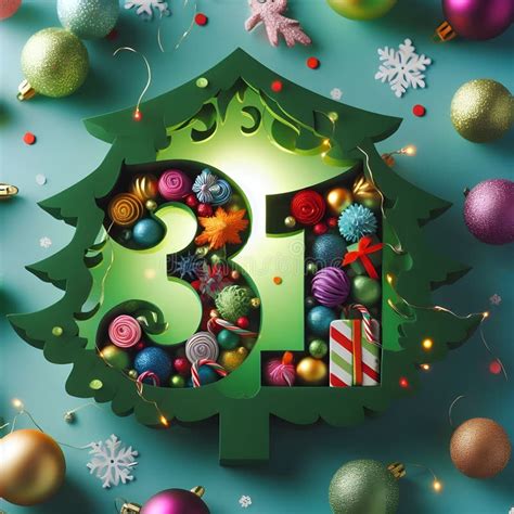 Christmas Tree Decor Balls Visible Through Cut Light Color Paper In