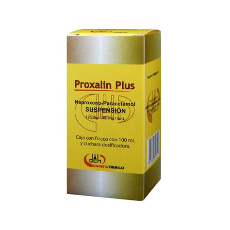 Proxalin Plus Naproxeno Paracetamol 125 100 Mg Suspensión 100 Ml Genér Farmacia Coyoacán