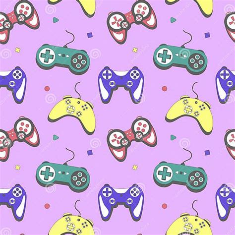 Seamless Pattern Gamepad In Retro Style Game Controller Vector