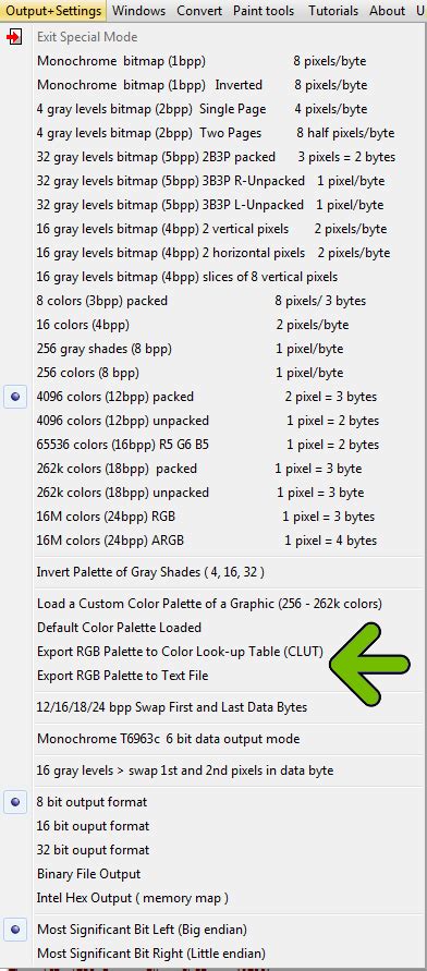 Export Rgb Color Palettes To Text File Or To A Look Up Table Lut