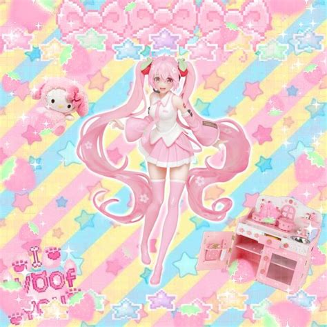 ╰🍟┈ Miku ˚ 🎀 Pink Wallpaper Anime Hatsune Miku Miku