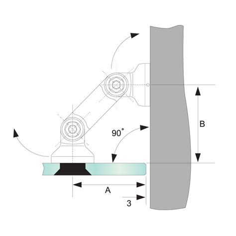 Glass To Wall Partition Bracket
