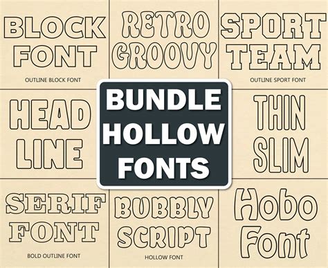 Outline Font Outline Letters Hollow Font Bold Outline Font Block