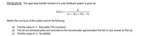 Solved Problem 2 The Open Loop Transfer Function Of A