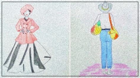 여성 패션 모델의 모습과 여름 바캉스 휴가를 떠나는 뒷모습을 펜과 색연필로 그린 인물화 그리기 네이버 블로그