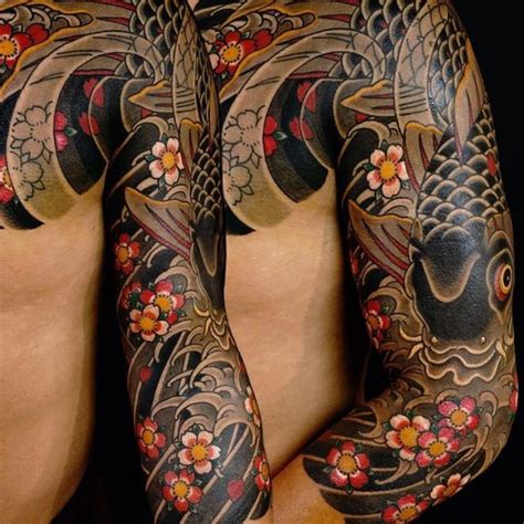 Koi Tattoo With Cherry Blossom Printable Calendars AT A GLANCE
