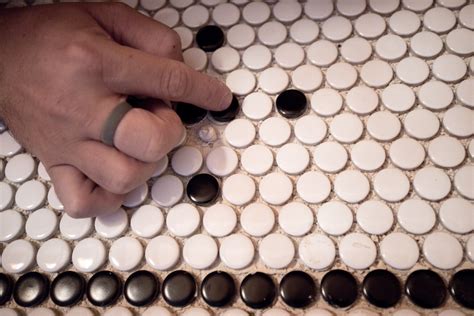 How To Diy Your Own Penny Tile Patterned Floor Chris Loves Julia