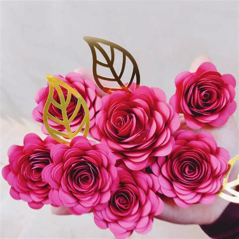 Flores De Papel Para Bolo E Decoração Rosa Elo7