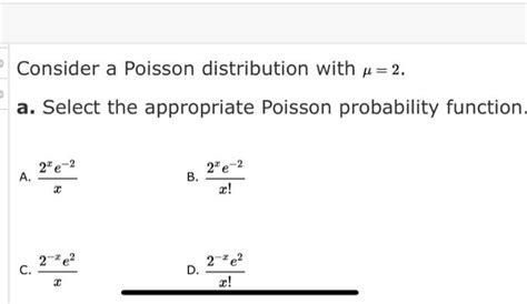 Solved Consider A Poisson Distribution With U 2 A