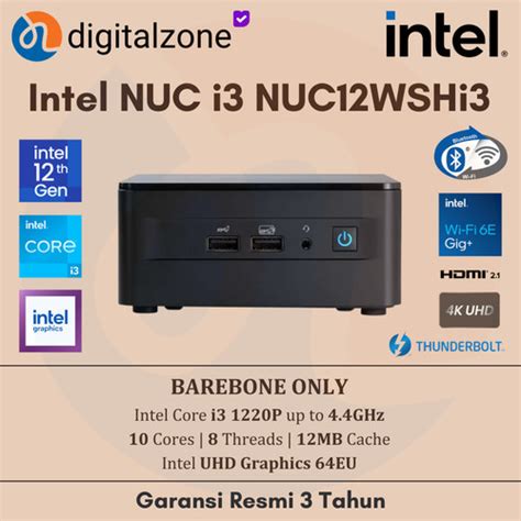 Promo Intel Nuc I3 1220p Intel Nuc Gen 12 Mini Pc Intel Nuc12wshi3 64gb 1tb Nvme Cicil 0 3x