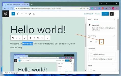 How To Underline Text In Wordpress Itechguides