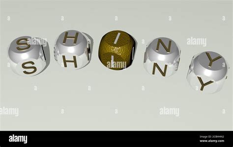 Shiny Curved Text Of Cubic Dice Letters 3d Illustration For