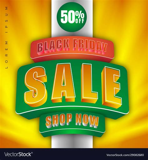 Black Friday Sale Design Badge Text Effect Vector Image