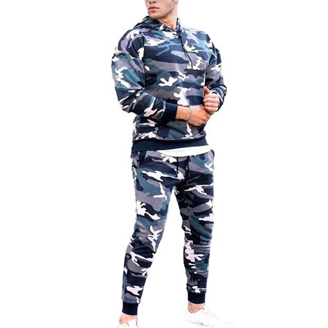 Mens Camouflage Track Suit Blue Gray Xs Celino Track Suits
