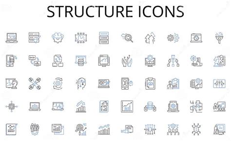 structure icons line icons collection javascript web server