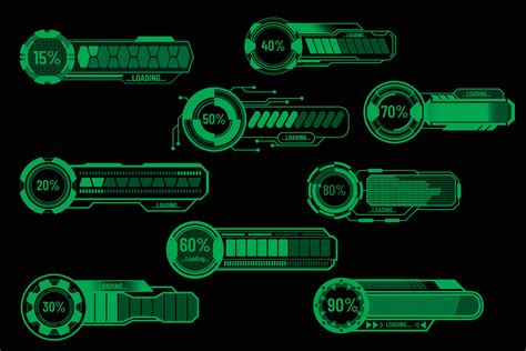 Futuristic Progress Bar Graphic Set 11799929 Vector Art At Vecteezy