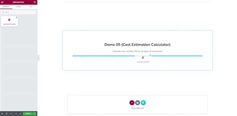 make cost estimation calculator using elementor and element pack