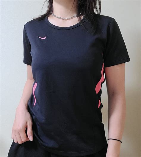 나이키 블랙 핑크 기능성 반팔 티셔츠 후루츠패밀리