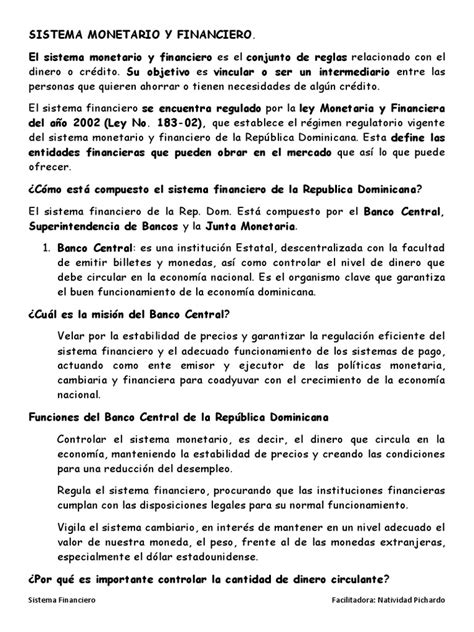 Sistema Monetario Y Financiero Módulo 6 Pdf Bancos Bancos Centrales