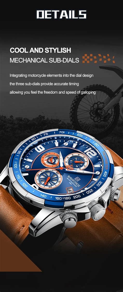 NAVIFORCE Chronograph Leather watch – MYSUK , Uganda