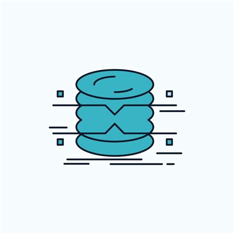 Database Data Architecture Infographics Monitoring Flat Icon Green And Yellow Sign And