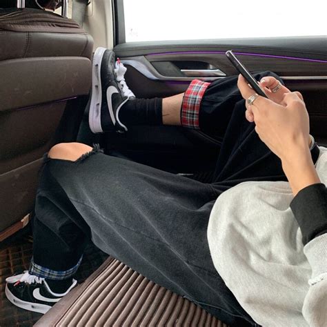 Hole Jeans For Men Korean Style Ripped Jeans Kpop Grandado