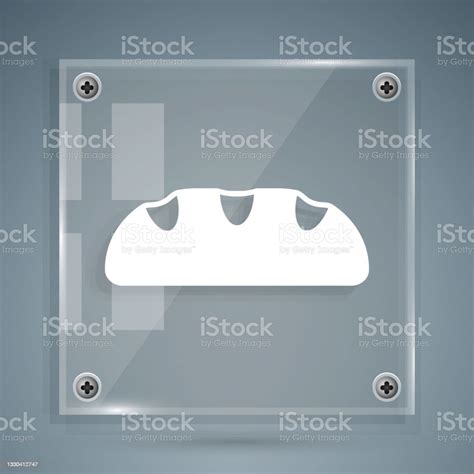 회색 배경에 격리 된 흰색 빵 덩어리 아이콘 정사각형 유리 패널 벡터 개념에 대한 스톡 벡터 아트 및 기타 이미지 개념 건강한 생활방식 건강한 식생활 Istock