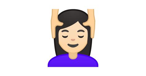 💆🏻‍♀️ Mulher Recebendo Massagem Facial Pele Clara Emoji