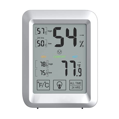 China Touch Button Integrated Thermo Hygrometer Clock With Backlight Manufacturer And Supplier