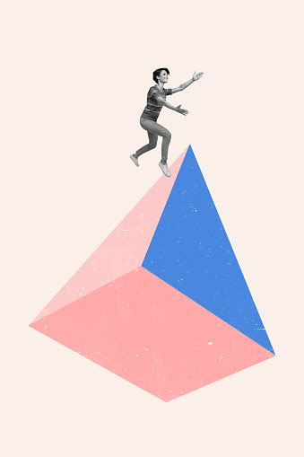 3d 콜라주 포스터 주형 트렌드 삽화 피라미드의 스케치 그림 극복하다 성공 아가씨 일어서다 인적 자원 고용 관리자 25 29세에 대한 스톡 사진 및 기타 이미지 Istock