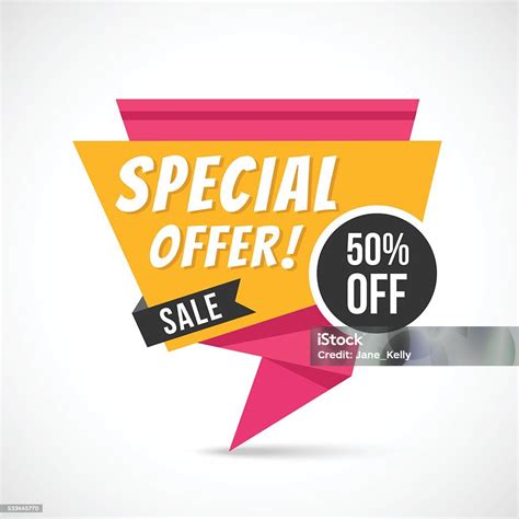 특별 행사 종이 종이접기 배너입니다 대폭 할인 벡터 일러스트레이션 가격표에 대한 스톡 벡터 아트 및 기타 이미지 가격표