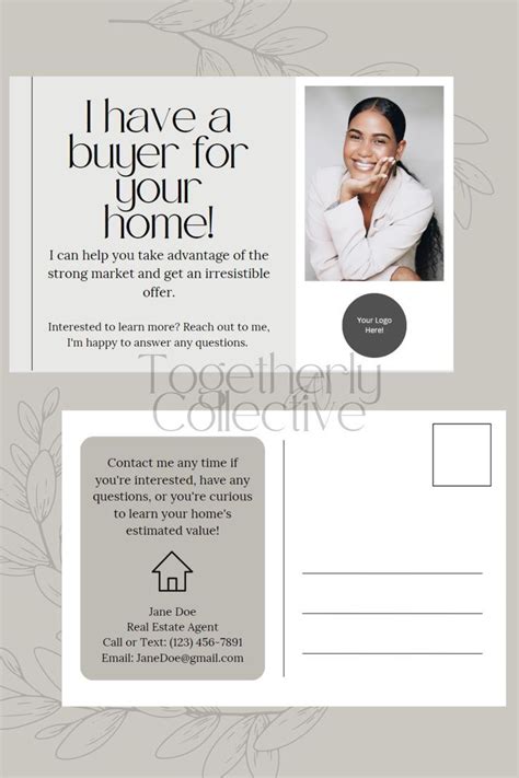I Have A Buyer Letter Postcards 16 Real Estate Template Prospecting