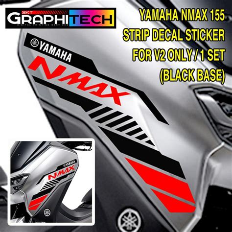 YAMAHA NMAX 155 STRIP DECAL STICKER FOR V2 ONLY BLACK BASE COLOR 1