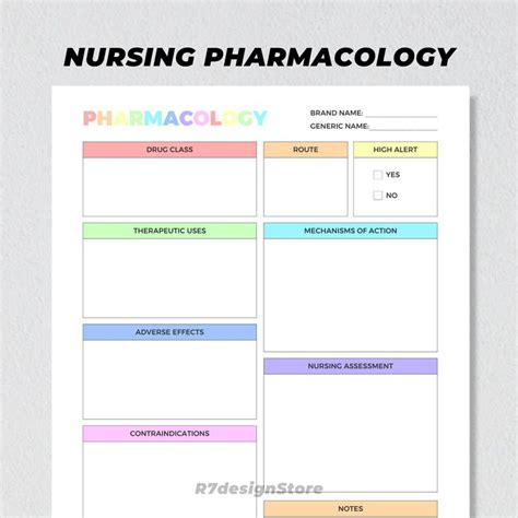 Nursing School Pharmacology Printable Nursing Student Notes Nurse