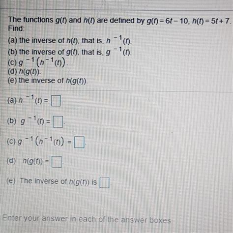 solved the functions g t and h t are defined by g t